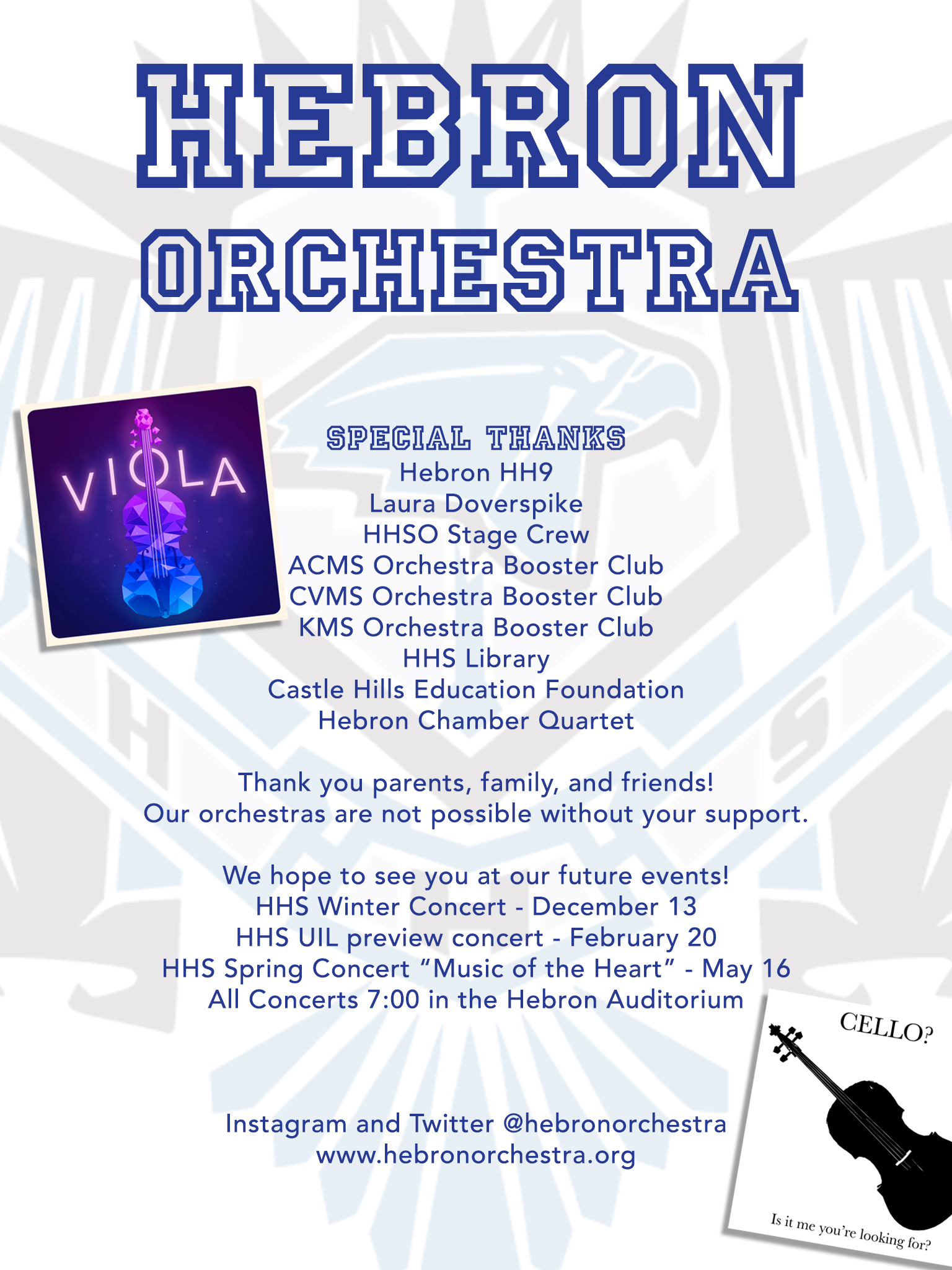 Hebron Orchestra Pep Rally! concert program | Hebron HS Orchestra